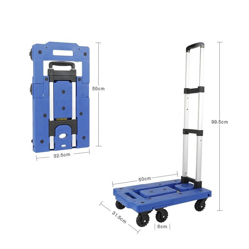 Portable Aluminum Platform Trolley with 150kg Load Capacity and 7 ...